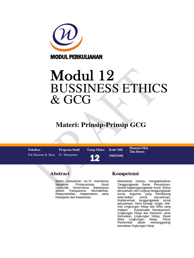Modul Prinsip-Prinsip GCG | PDF