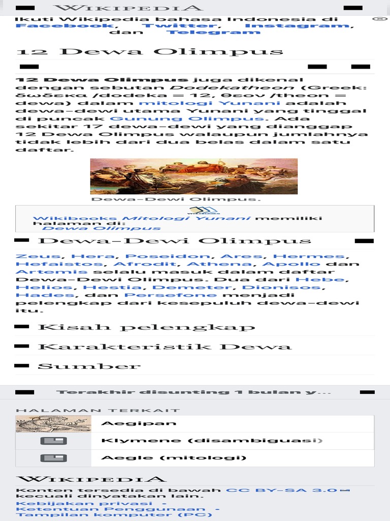 12 Dewa Olimpus dalam Mitologi Yunani | PDF
