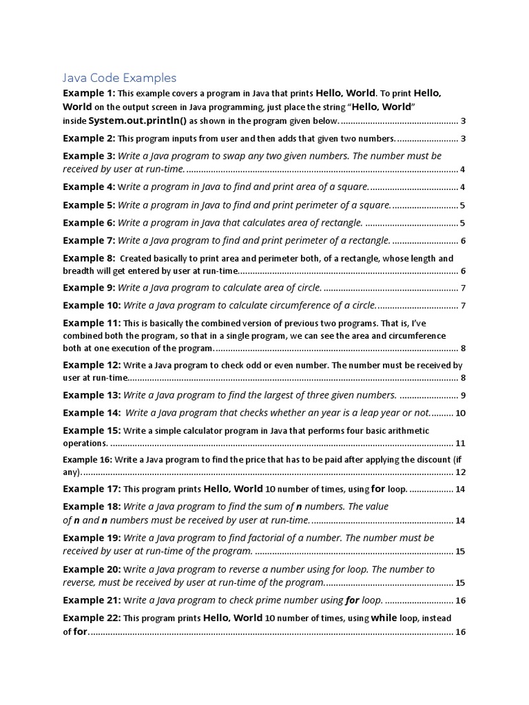 Java Code Examples PDF Part 1 | PDF | Area | Image Scanner