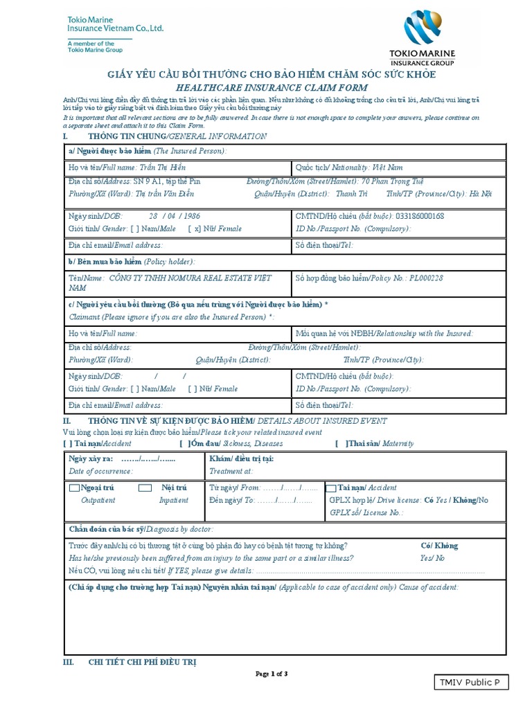 Casualty - 2. Healthcare Claim Form - v.30062022 | PDF