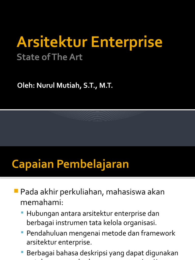 03 State of The Art Arsitektur Enterprise | PDF