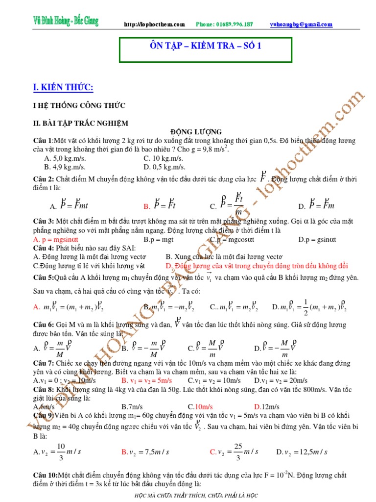 Chu de 5. On Tap - Kiem Tra | PDF