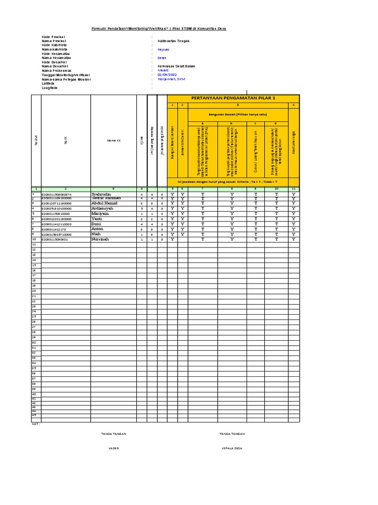 FORM Verifikasi STBM | PDF