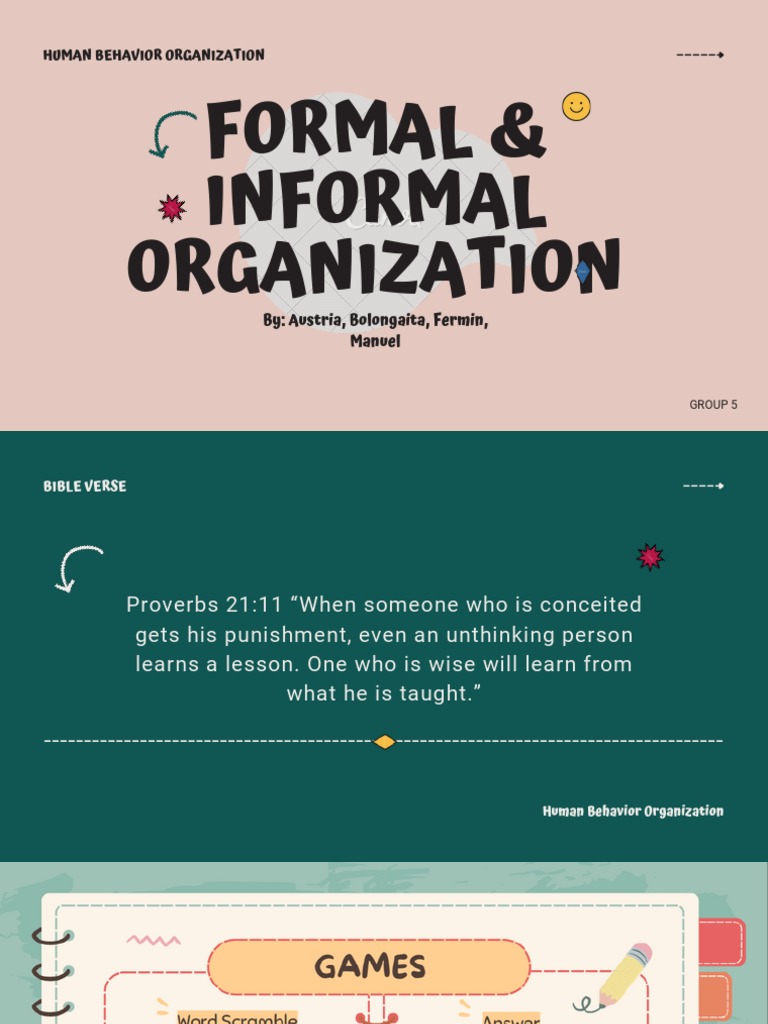Formal & Informal Organization | PDF