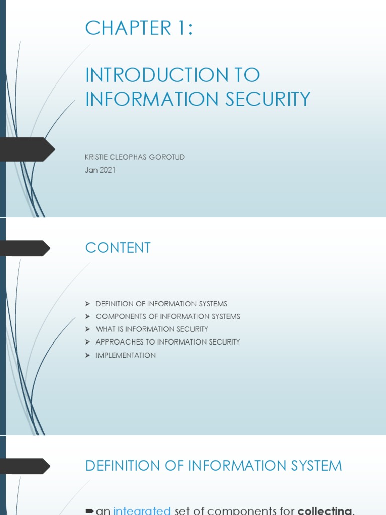 Chapter 1 - Introduction To Information Security | PDF | Information Security | Information