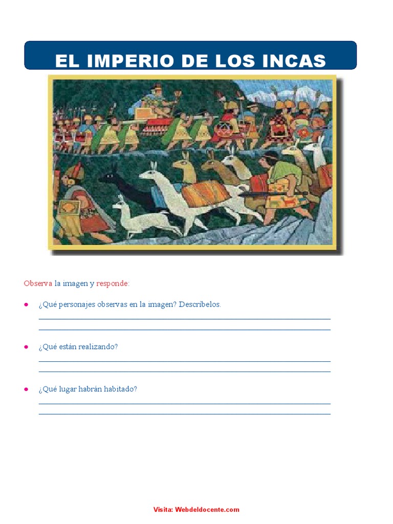 El Imperio de Los Incas para Tercer Grado de Primaria | PDF