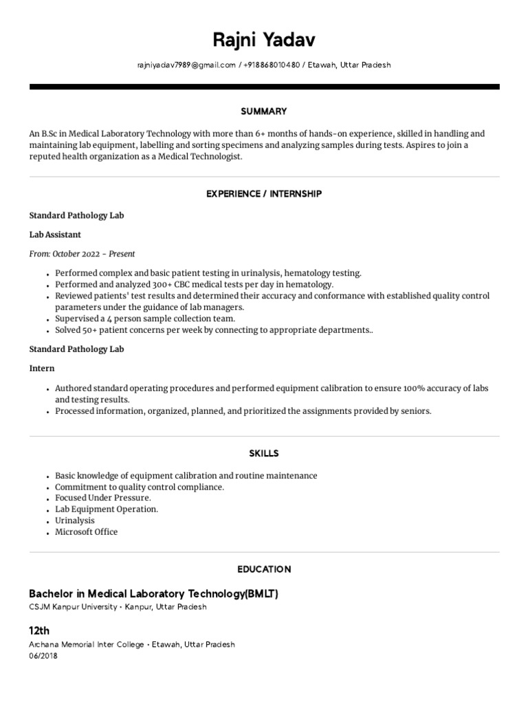 Rajni Yadav Resume | PDF