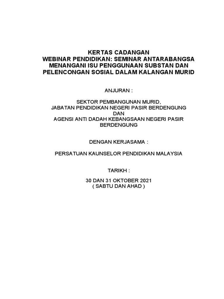 KERTAS KERJA SEMINAR PELENCONGAN SOSIAL | PDF