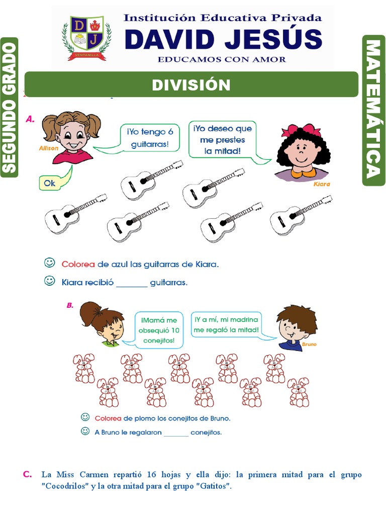 División para Niños para Segundo Grado de Primaria | PDF