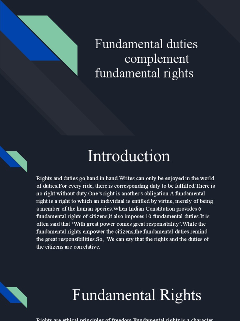 Fundamental Duties Complement Fundamental Rights | PDF | Politics ...