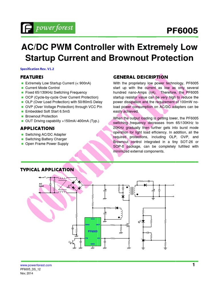 PF6005 | PDF | Power Supply | Electrical Components