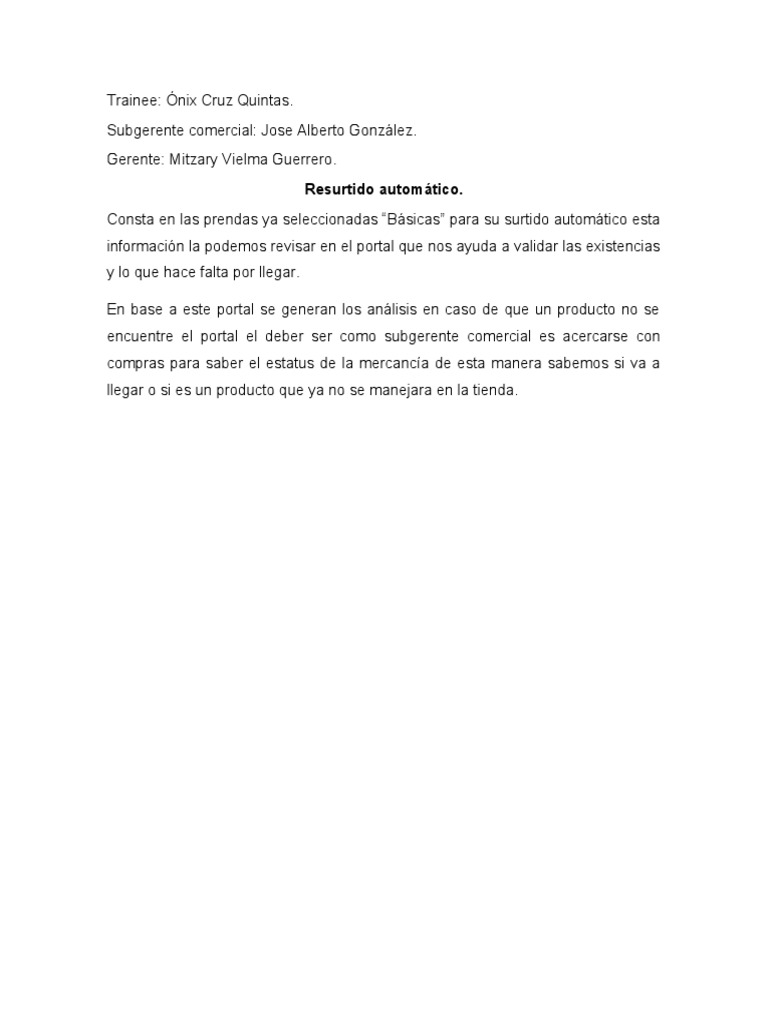 Resumen Resurtido Automatico | PDF