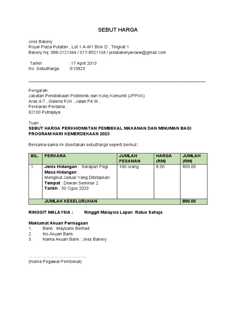 SEBUT HARGA (2) | PDF