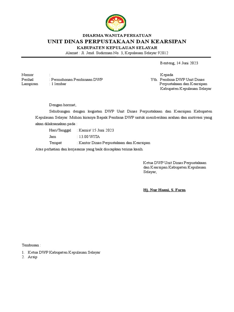 Kop Surat Dharma Wanita | PDF