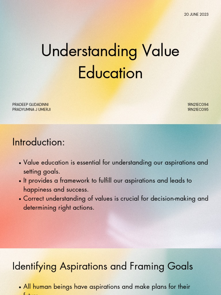 Understanding Value Education | PDF | Goal | Happiness