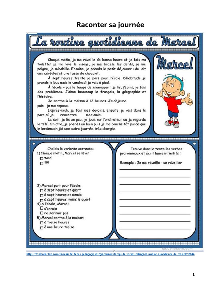 Raconter sa journee | PDF