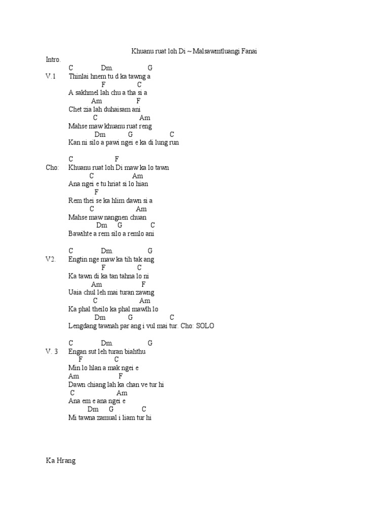 Khuanu Ruat Loh Di | PDF