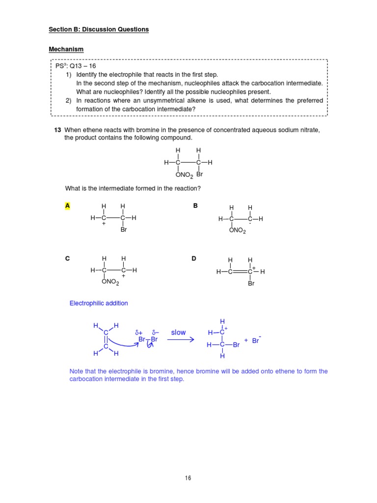 2022 Alkenes Tutorial Sect B Answers | PDF