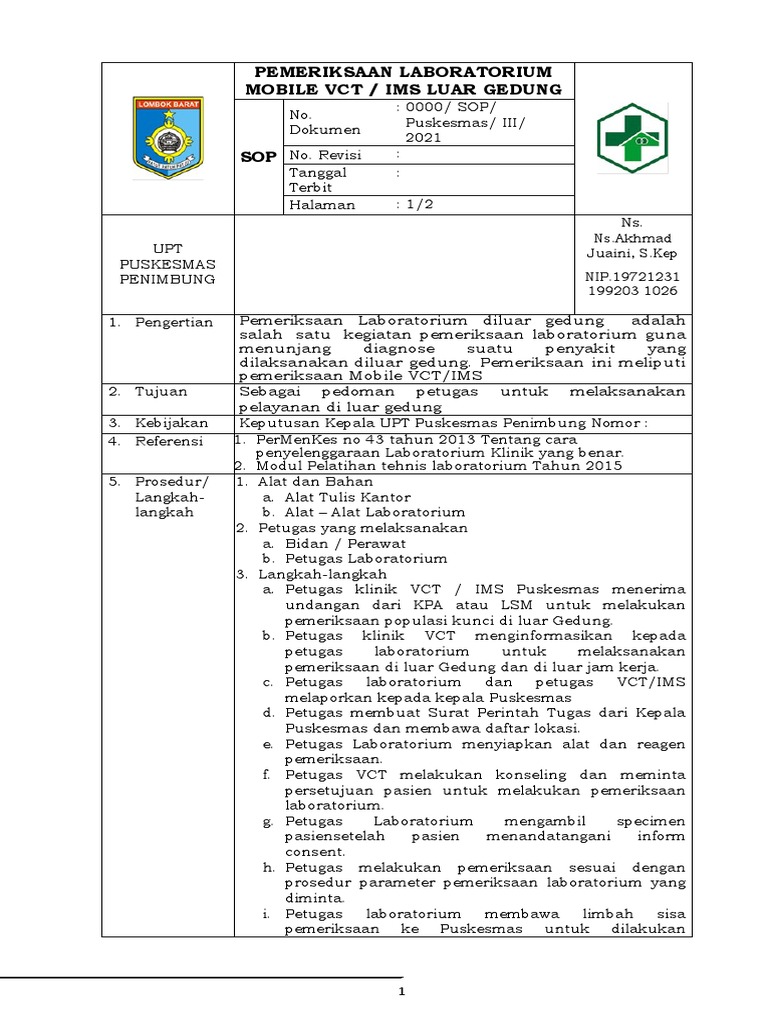 Sop Mobile VCT | PDF