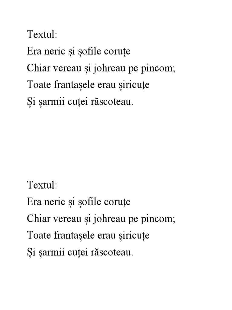 Textul Cuteii Sarmi | PDF