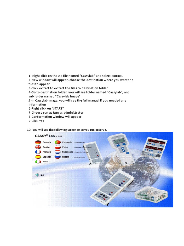 Cassy Lab Installation Instructions | PDF