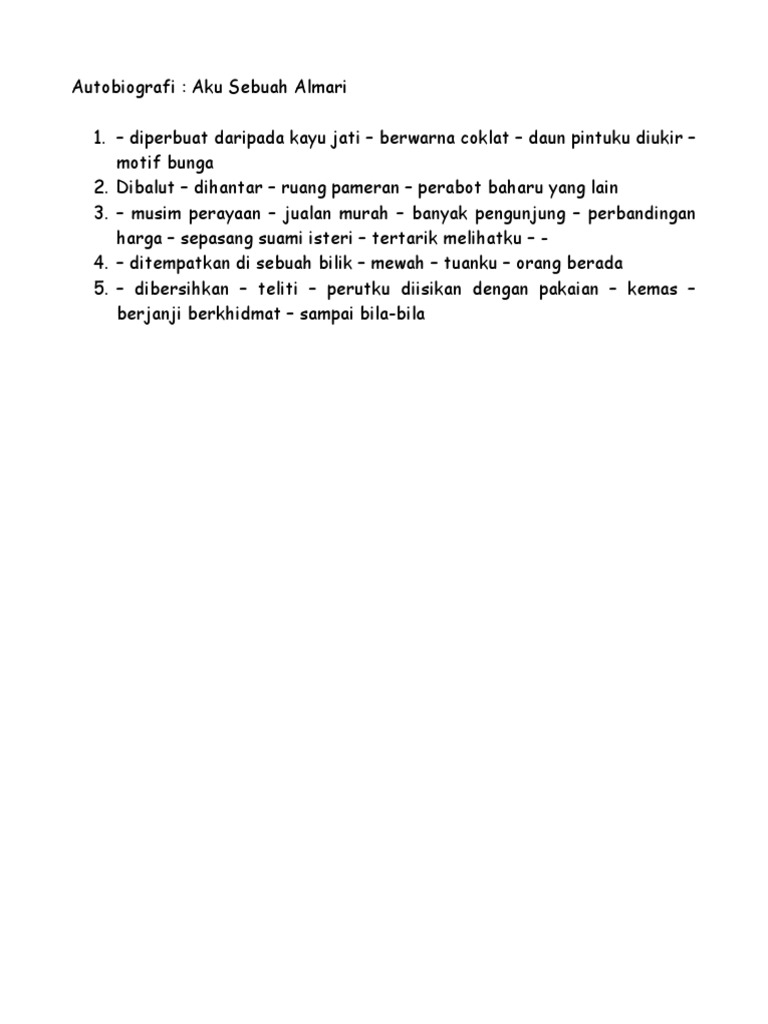 Autobiografi Aku Sebuah Almari Pdf