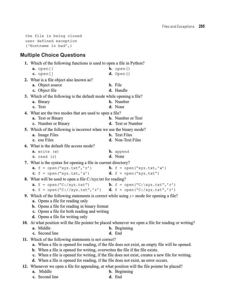UNIT-4 Files & Exceptions | PDF UNIT-4 Files & Exceptions | PDF
