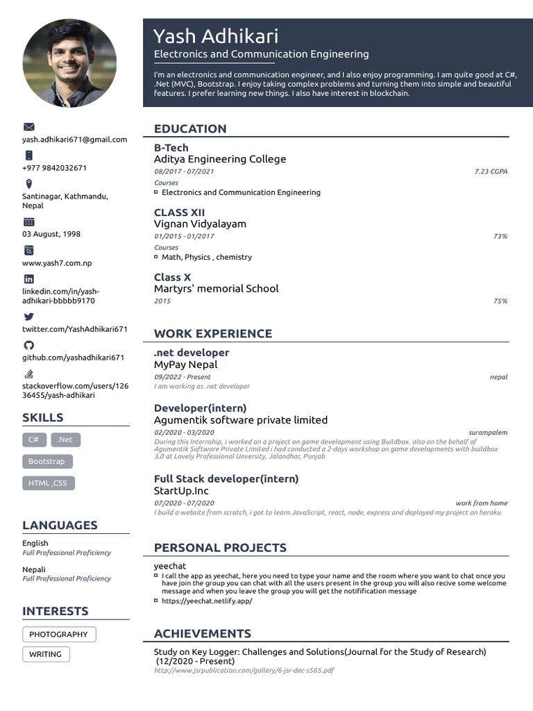 Yash's Resume | PDF | Art | Computers