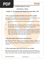 CBSE History Chapter 8 Class 8 the Making of National Movement Notes ...