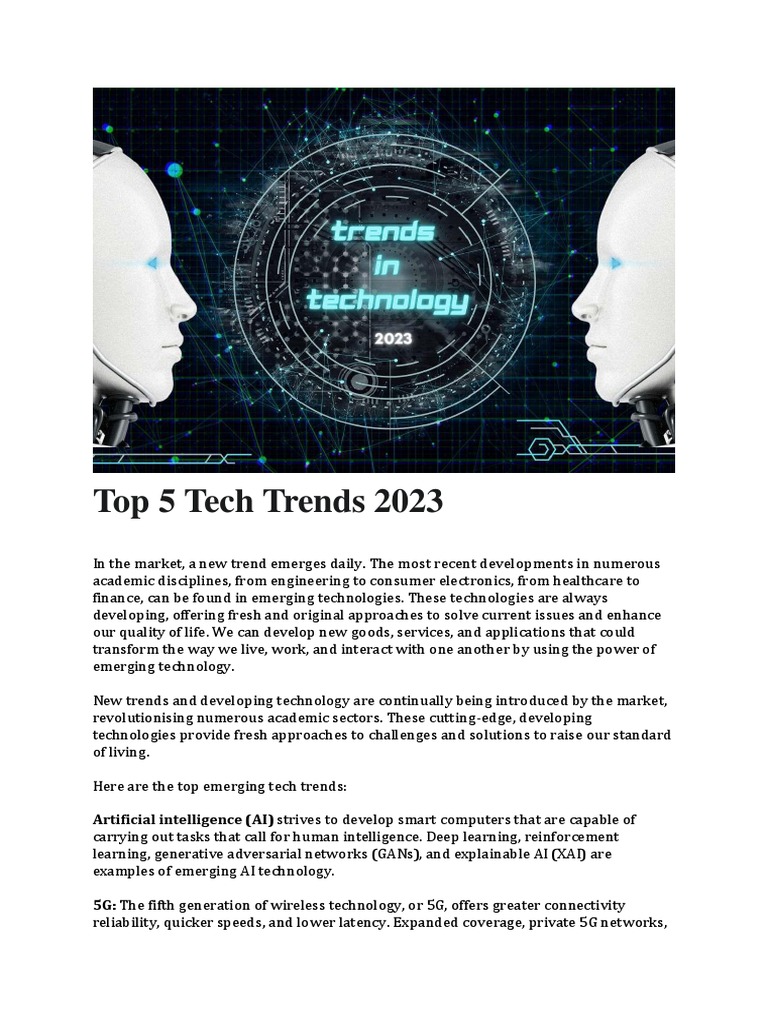 Top 5 Tech Trends 2023 | PDF | Technology & Engineering