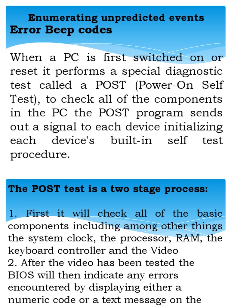 Error Beep Code | PDF | Games & Activities | Computers