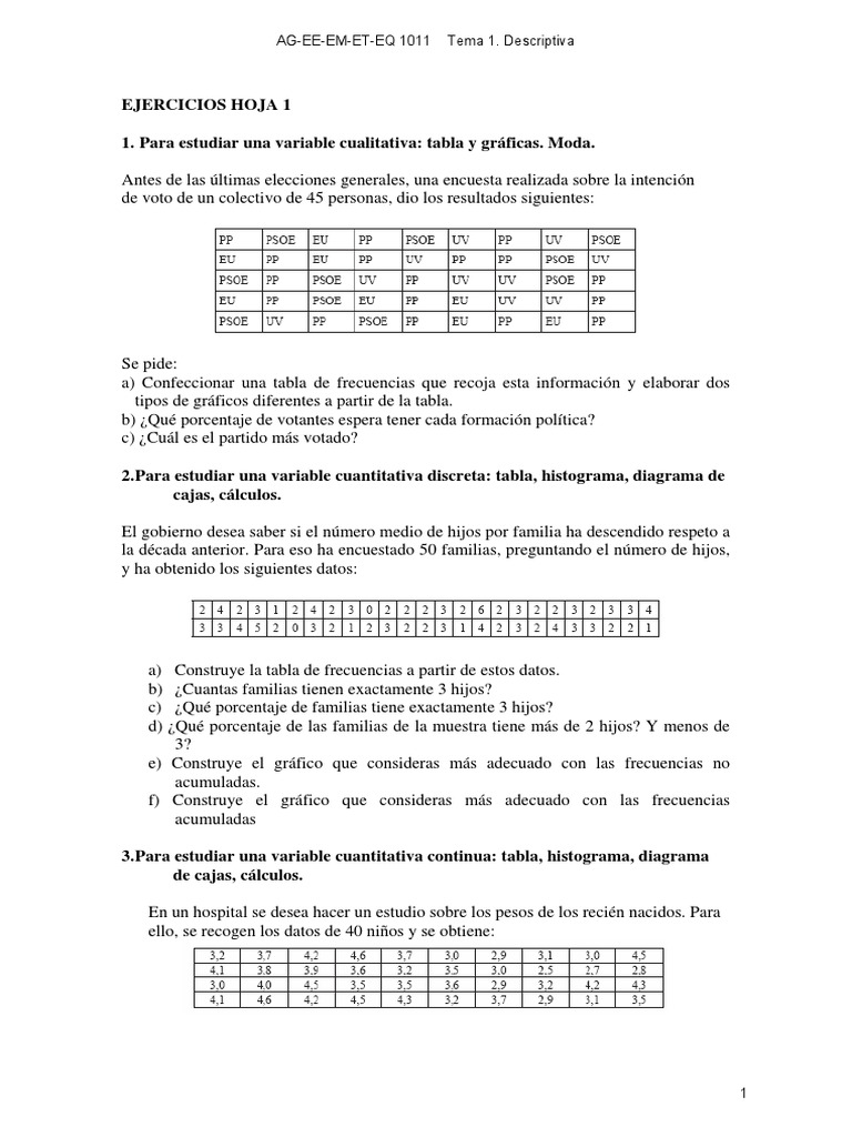 Tema 1 Ejercicios | PDF | Regresión lineal | Histograma
