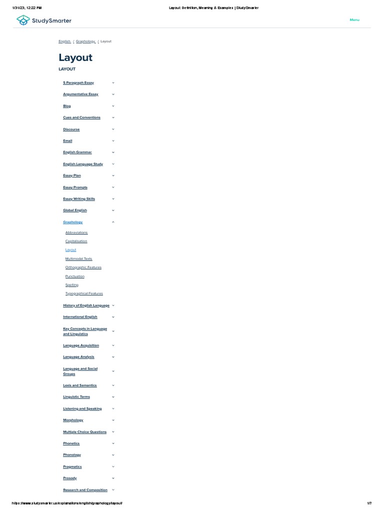 Layout - Definition, Meaning & Examples - StudySmarter | PDF | Page ...