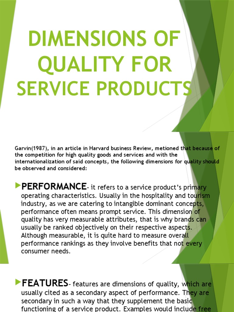 Dimensions of Quality For Service Products | PDF | Brand | Business ...