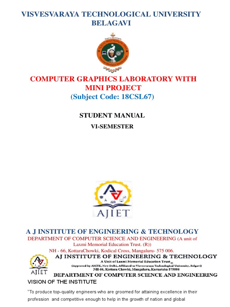 18CSL67 CG Lab StudentManual | PDF | Computers