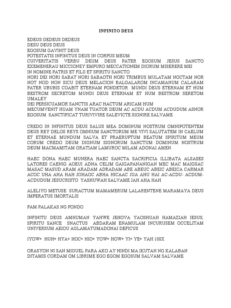 Infinito Deus Dasal | PDF