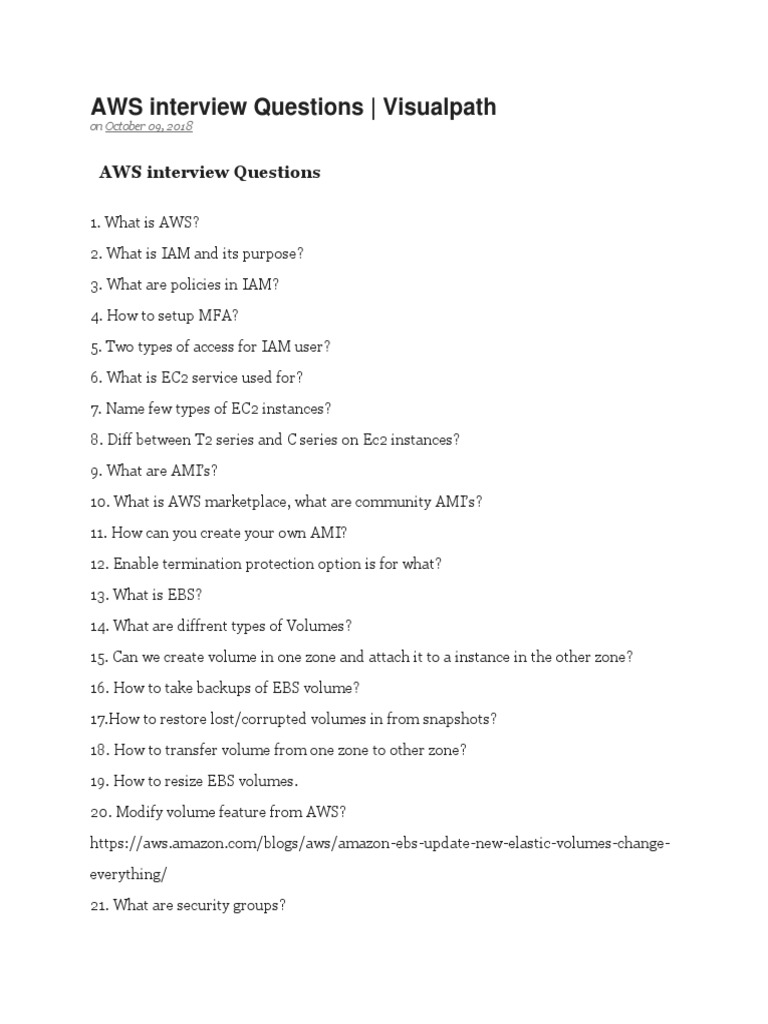 Aws Interview | PDF | Amazon Web Services | Computer Engineering
