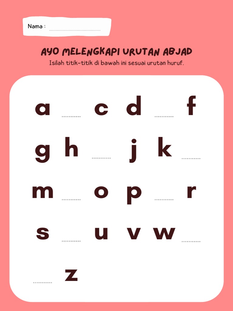 Melengkapi Urutan Abjad A-Z | PDF