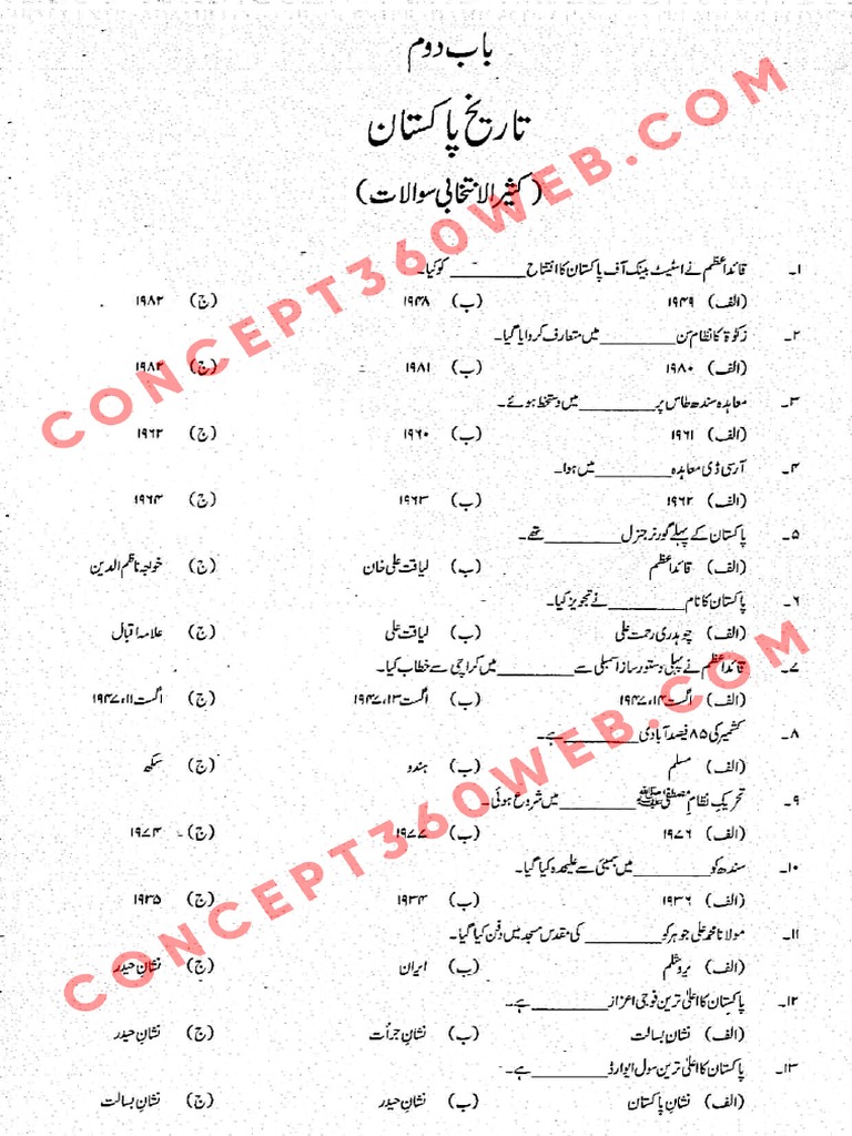 Pak Study Class 12 in Urdu Chapter 2 | PDF