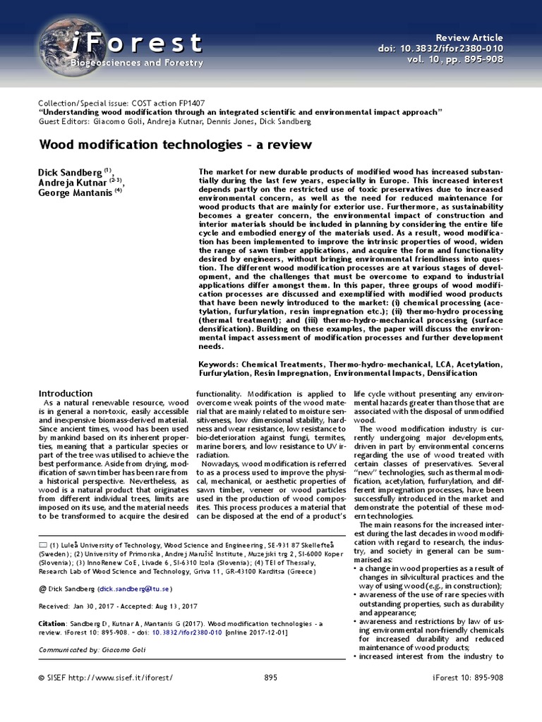 Advances in Sustainable Wood Modification | PDF