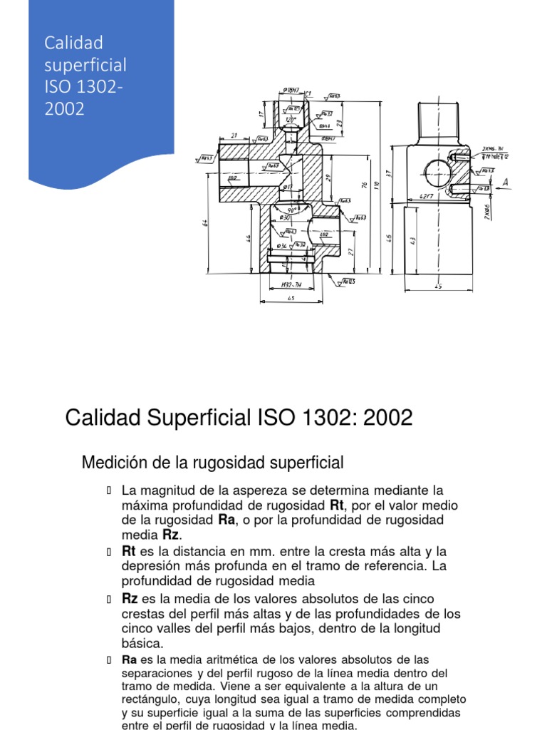 Calidad Superficial según ISO 1302:2002 | PDF | Medición | Rugosidad de ...