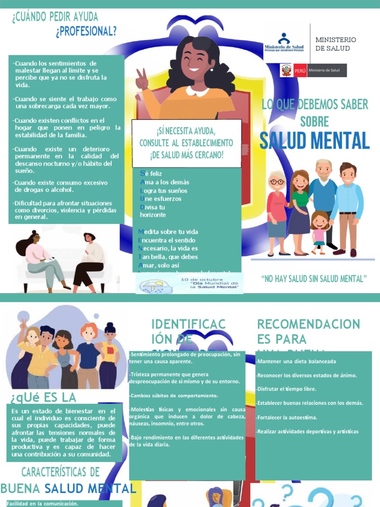 Triptico Sobre Salud Mental | PDF | Salud mental | Sicología
