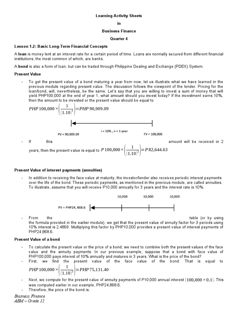 Basic Long-Term Finance Concepts | PDF | Law