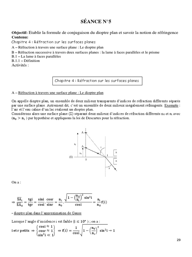 PHY108 Séance 5 | PDF