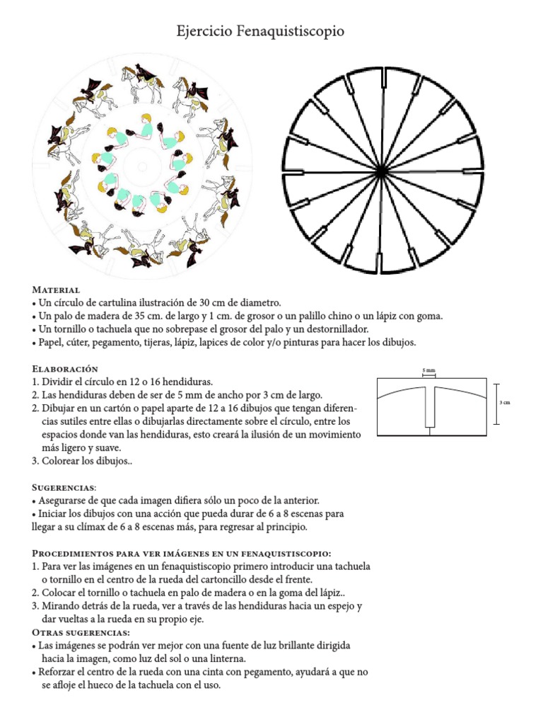 Cómo hacer un fenaquistiscopio fácil | PDF | Juegos y actividades ...