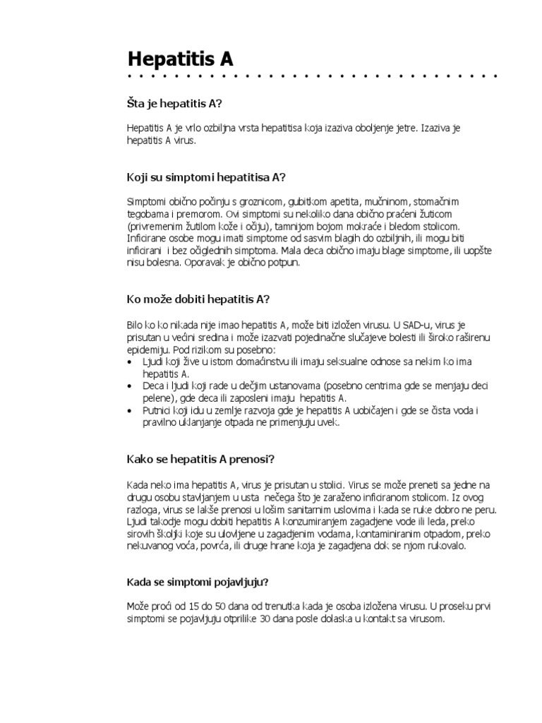 Hepatitis A.Serb | PDF