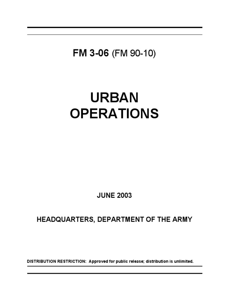 FM 3-06 Urban Operations | PDF | History