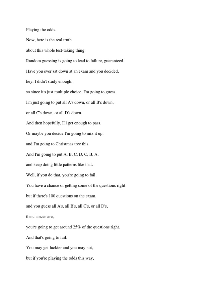 Playing The Odds | PDF