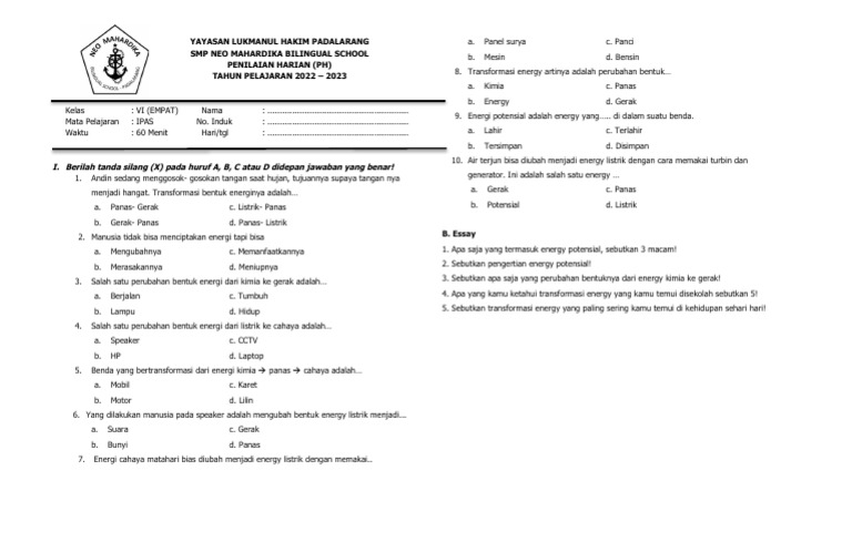 Soal PH 1 IPAS | PDF