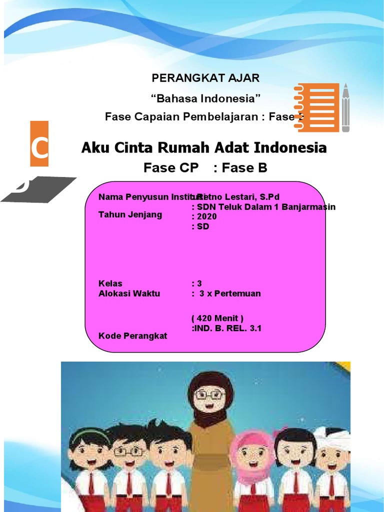Bahan Ajar Bahasa Indonesia SD Kelas 3 Fase B Aku Cinta Rumah Adat ...